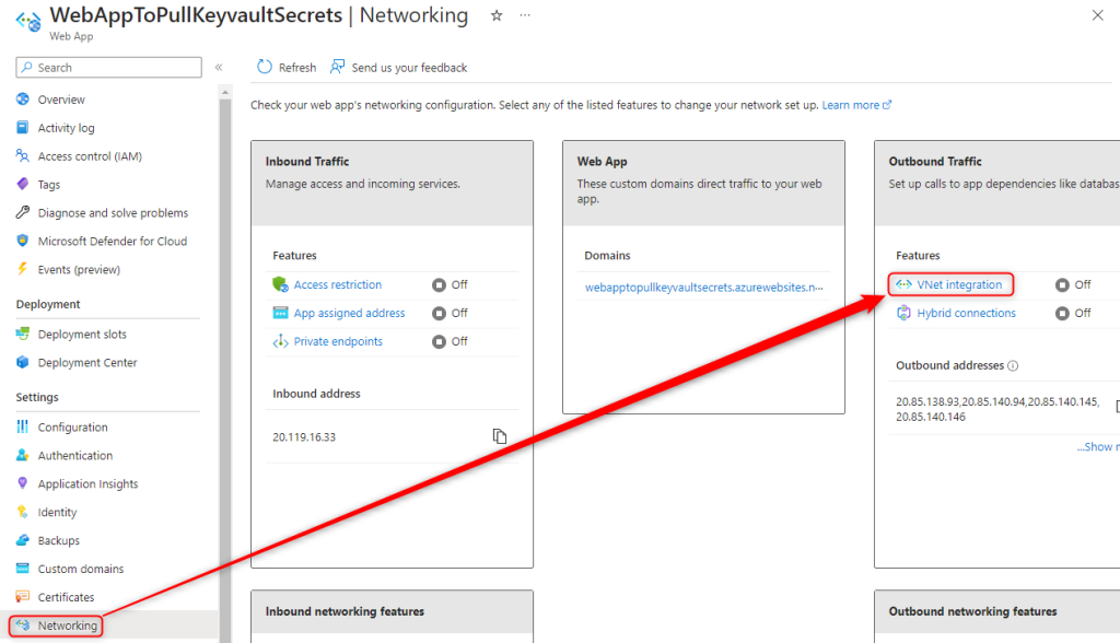 How to pull an Azure Keyvault Secret to an App Service using a Private Endpoint – Icefire's Notebook