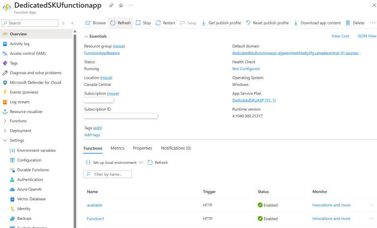 How to Restore Azure Function Apps (Elastic Premium & Dedicated SKUs) – Icefire's Notebook