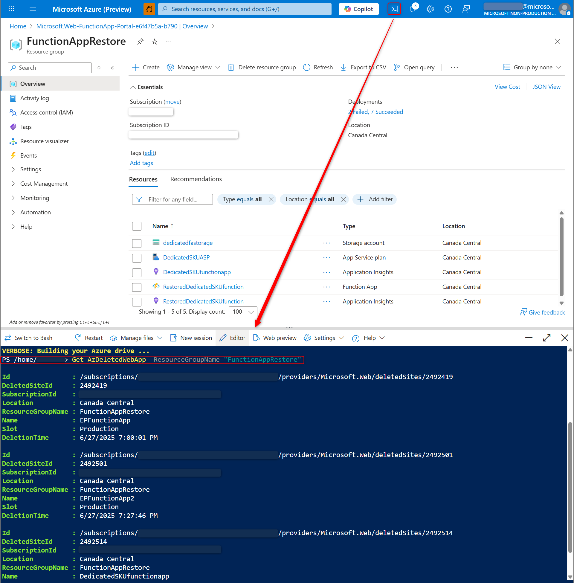 How to Restore Azure Function Apps (Elastic Premium & Dedicated SKUs) – Icefire's Notebook